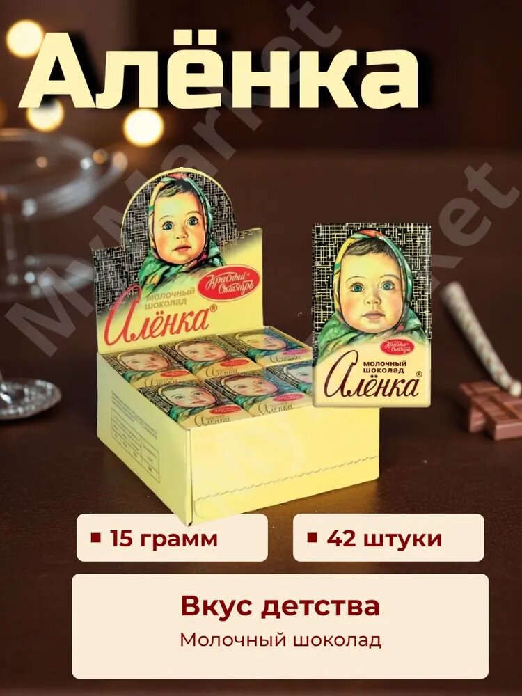 Шоколад Алёнка Молочный 15г 42шт