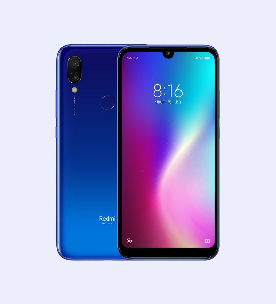 Redmi Смартфон Оригинальный Redmi 7 4G смартфон глобальная версия 6.26 дюймовый HD экран Octa Core 4000 MAh разблокировал мобильный телефон Global 4/64 ГБ, Nano-SIM, синий