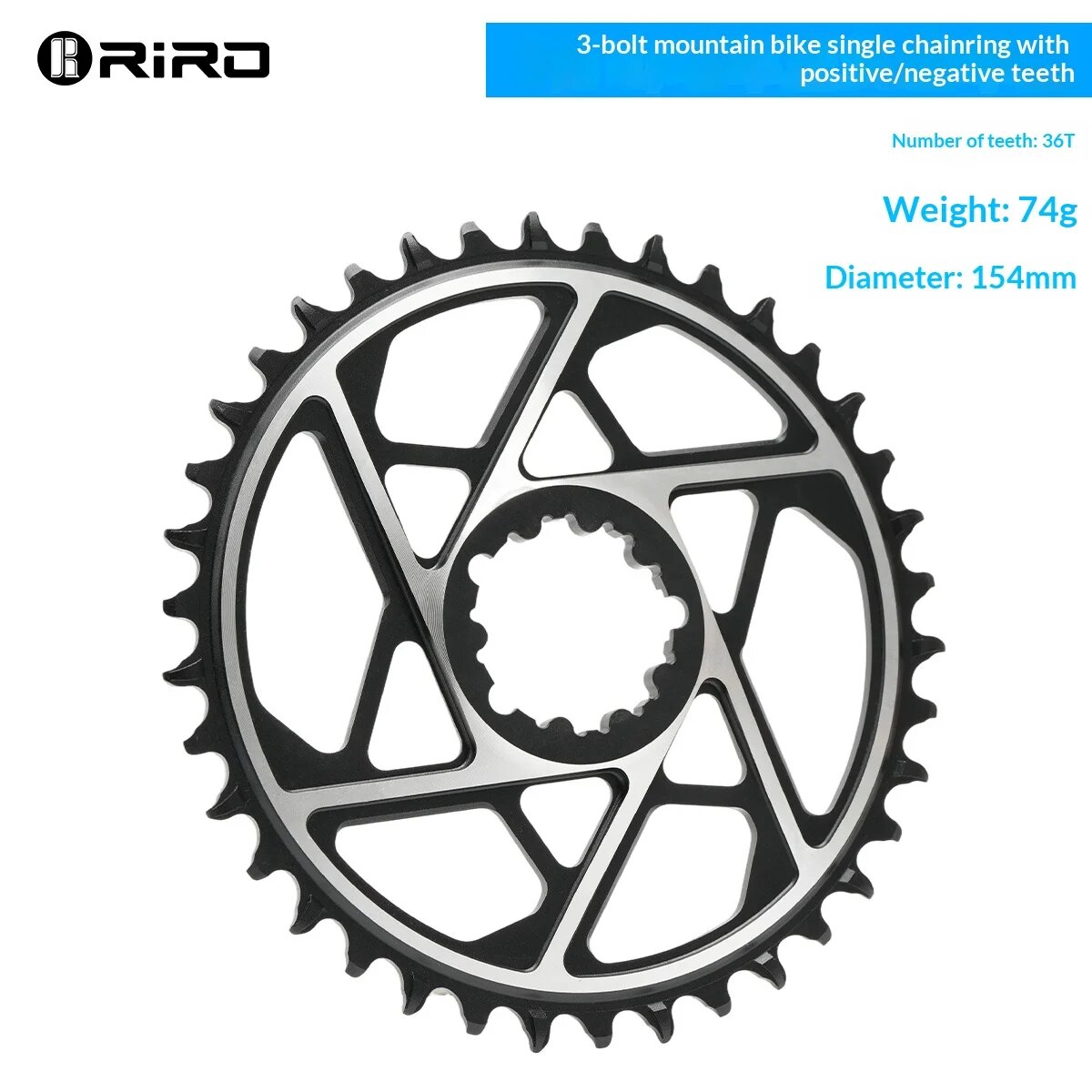 RIRO M714 Звездочка для горного велосипеда 30/32/34/36/38/40/42T M714 3-Bolts 36T