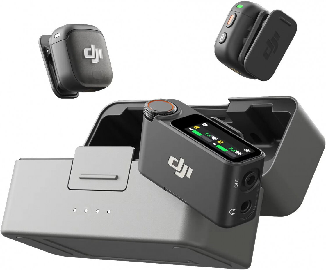 Беспроводной петличный микрофон DJI Mic 3 (2 TX + 1 RX + Charging Case), черный