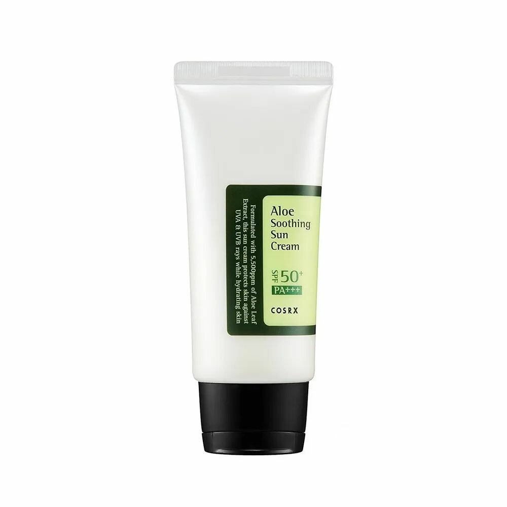 COSRX Крем для лица солнцезащитный с алоэ Aloe Soothing Sun Cream SPF50 PA 50 мл, крем с SPF корея, санблок корея спф50 крем от солнца корейский