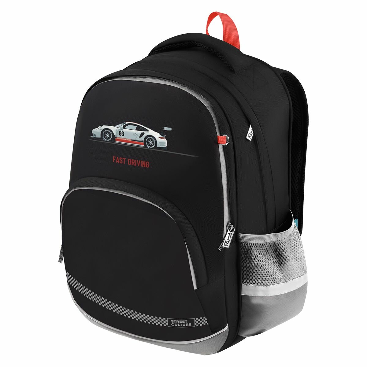 Рюкзак школьный Forst Comfort "Sport car" 39x28x13см, 2 отделения, 3 кармана, анатомическая спинка (AB_CM67553), 10шт.