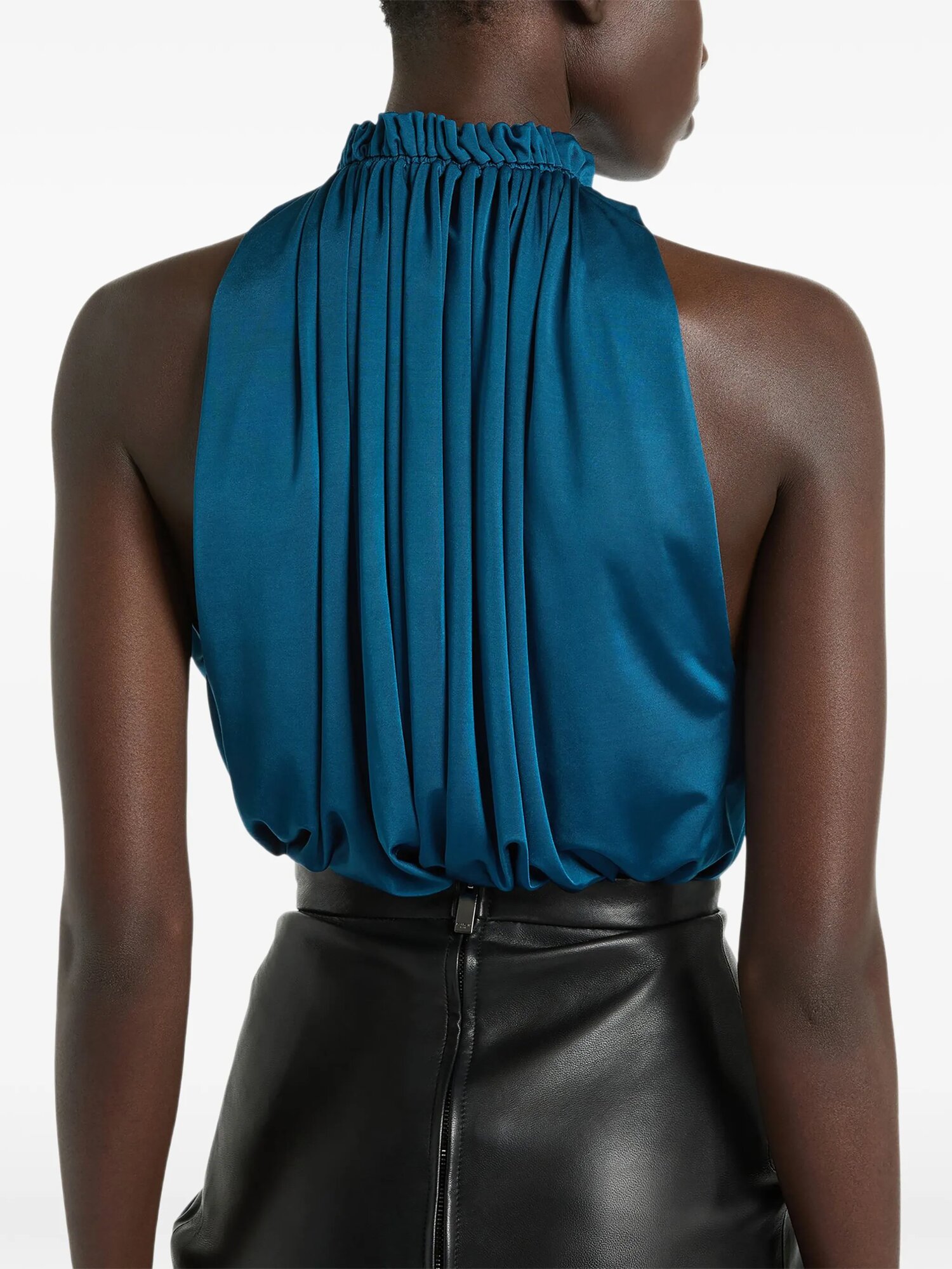 Топ BALMAIN Pleated flowing jersey top, размер 42 — фото 1