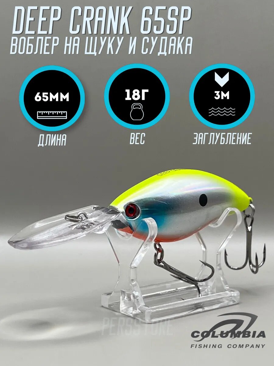 Воблер Deep Crank 65SP 65мм 18г 3м щука судак