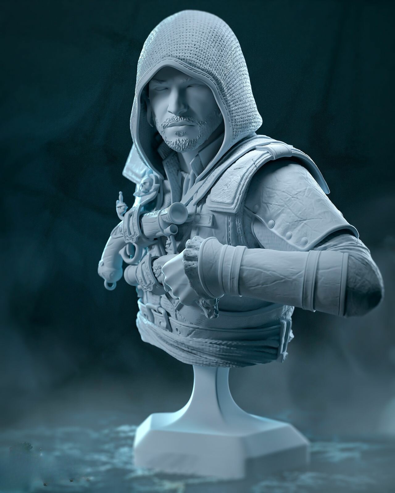 Сборная модель Edward Kenway (Assassin's Creed), бюст, 91мм для покраски