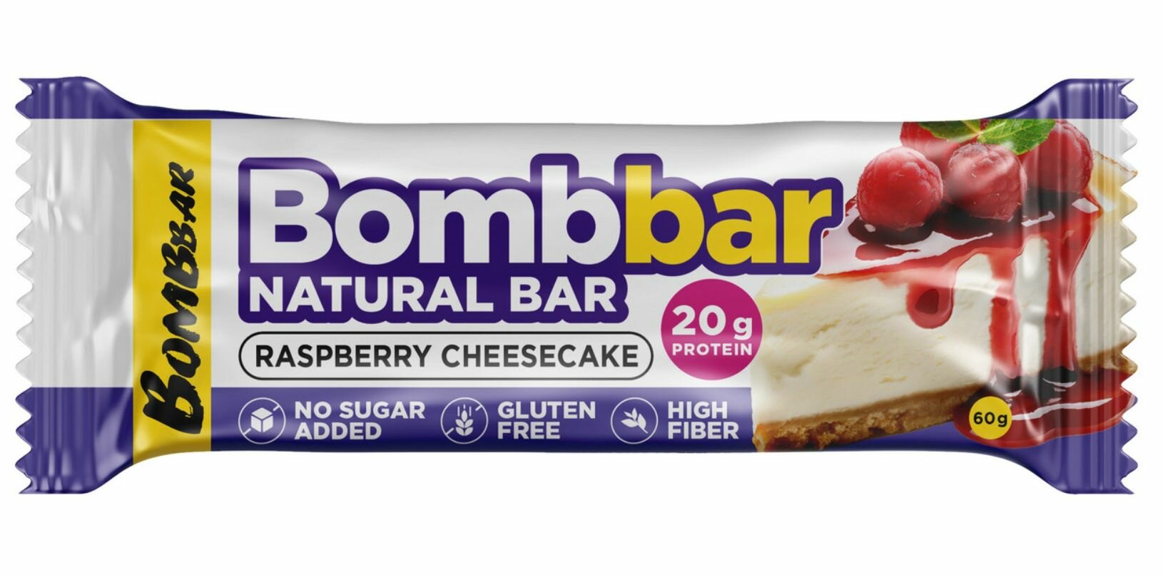 Bombbar Батончик протеиновый Малиновый чизкейк, 60 г