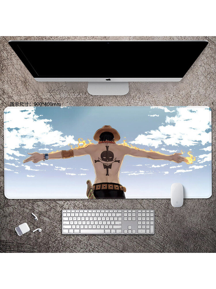 Настольный коврик из аниме-мультфильма "One Piece Луффи", печать высокой четкости, точная окантовка, размер 40x90xxl