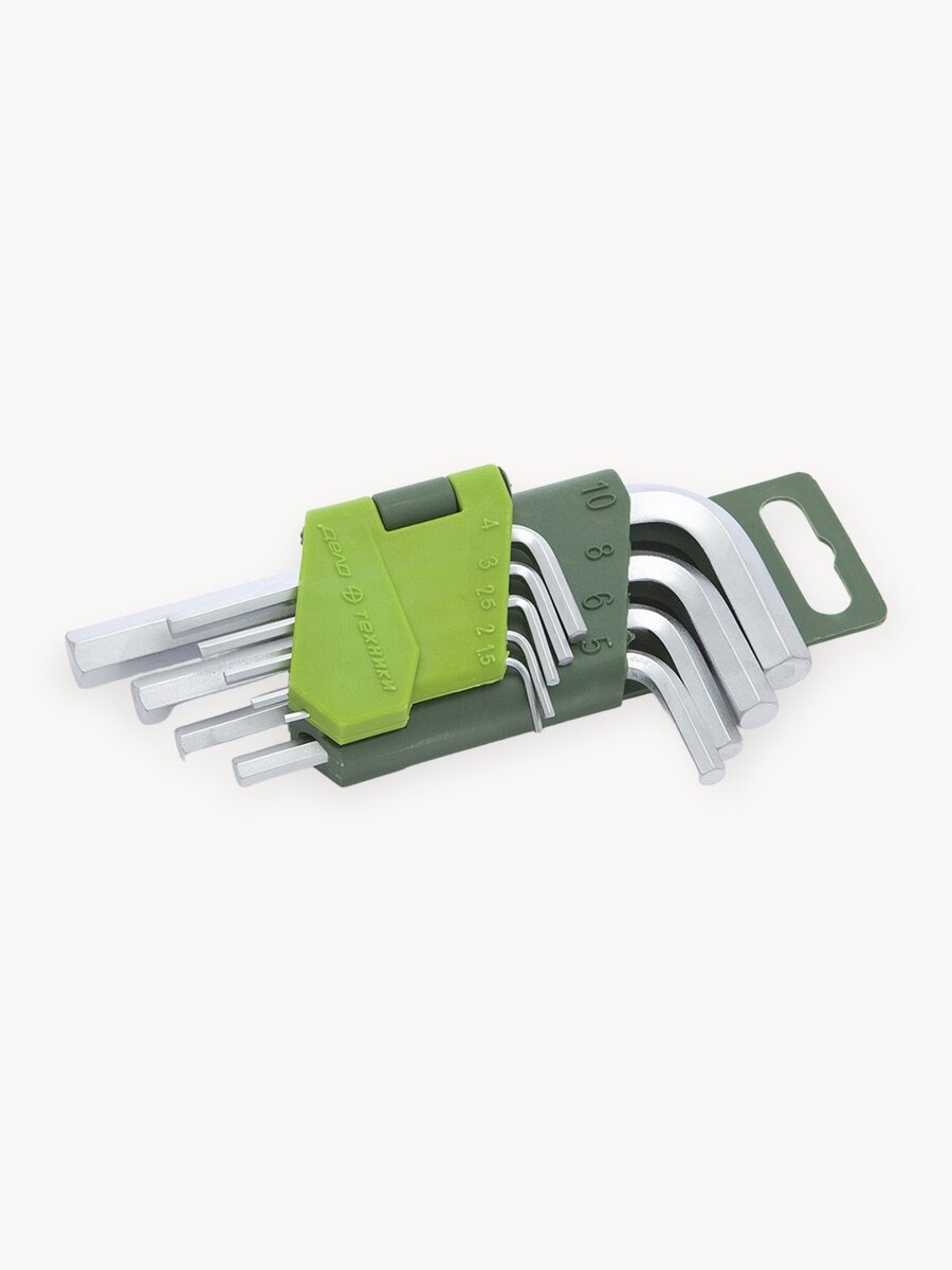 Набор ключей шестигранных коротких, 9 шт, имбусовых Г-образных, Дело Техники, 561090