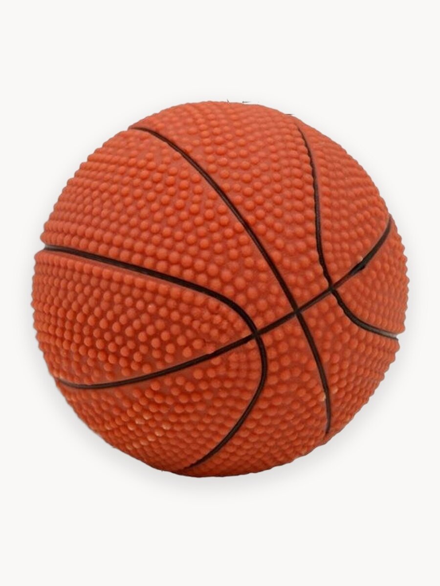 Игрушка пищащая малая "Мяч баскетбольный" 5,5 см, тёмно-коричневая