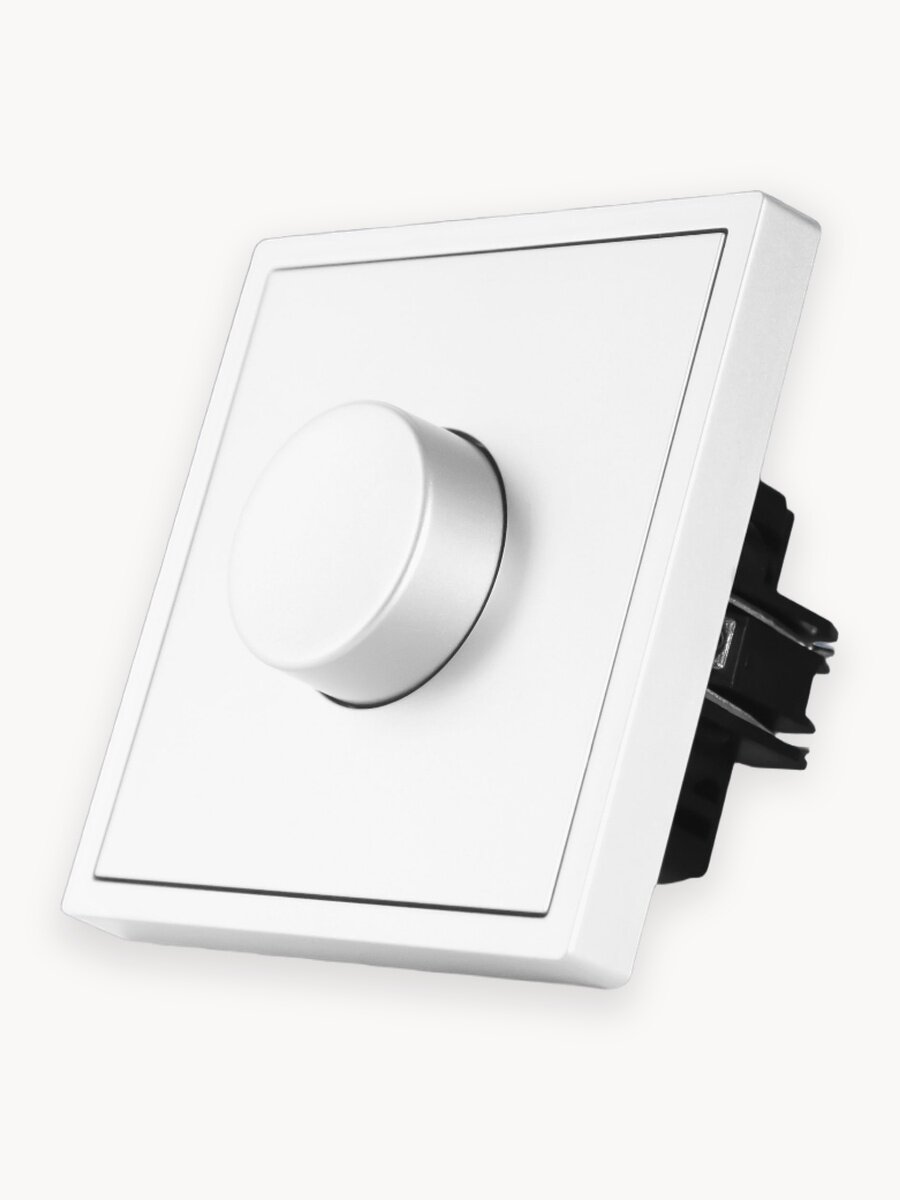 Светорегулятор (диммер) Vell, поворотный, 250 В, встраиваемый, IP20, белый {WH-1D-Grand}