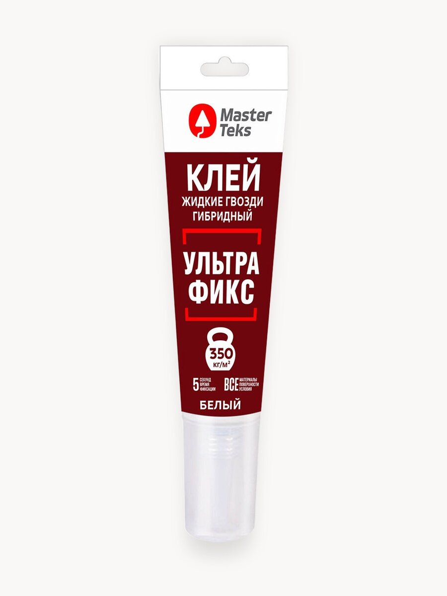 Клей-герметик монтажный гибридный Жидкие Гвозди ультрафикс 350 кг/м2 MasterTeks PM, MS-полимер, белый