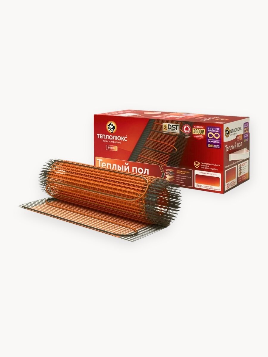 Теплый пол Теплолюкс ProfiMat 2,0 кв. м./360 Вт Мат нагревательный под плитку