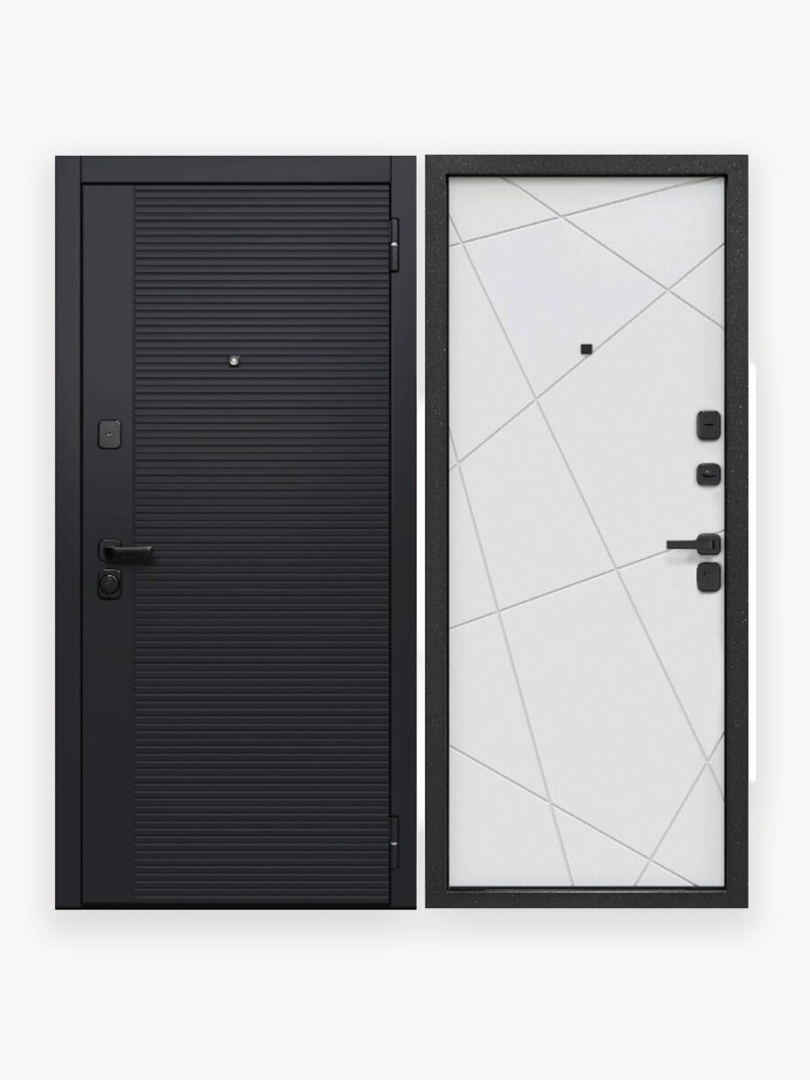 Входная дверь Ferroni 7,5 см Черный Кварц Сатин Белый (960мм) правая