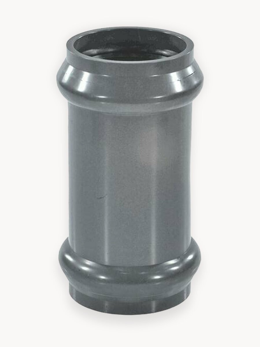 Муфта НПВХ серая SDR26 ремонтная Дн 110 Ру10 раструбная напорная в/к Aquaviva AQV101110
