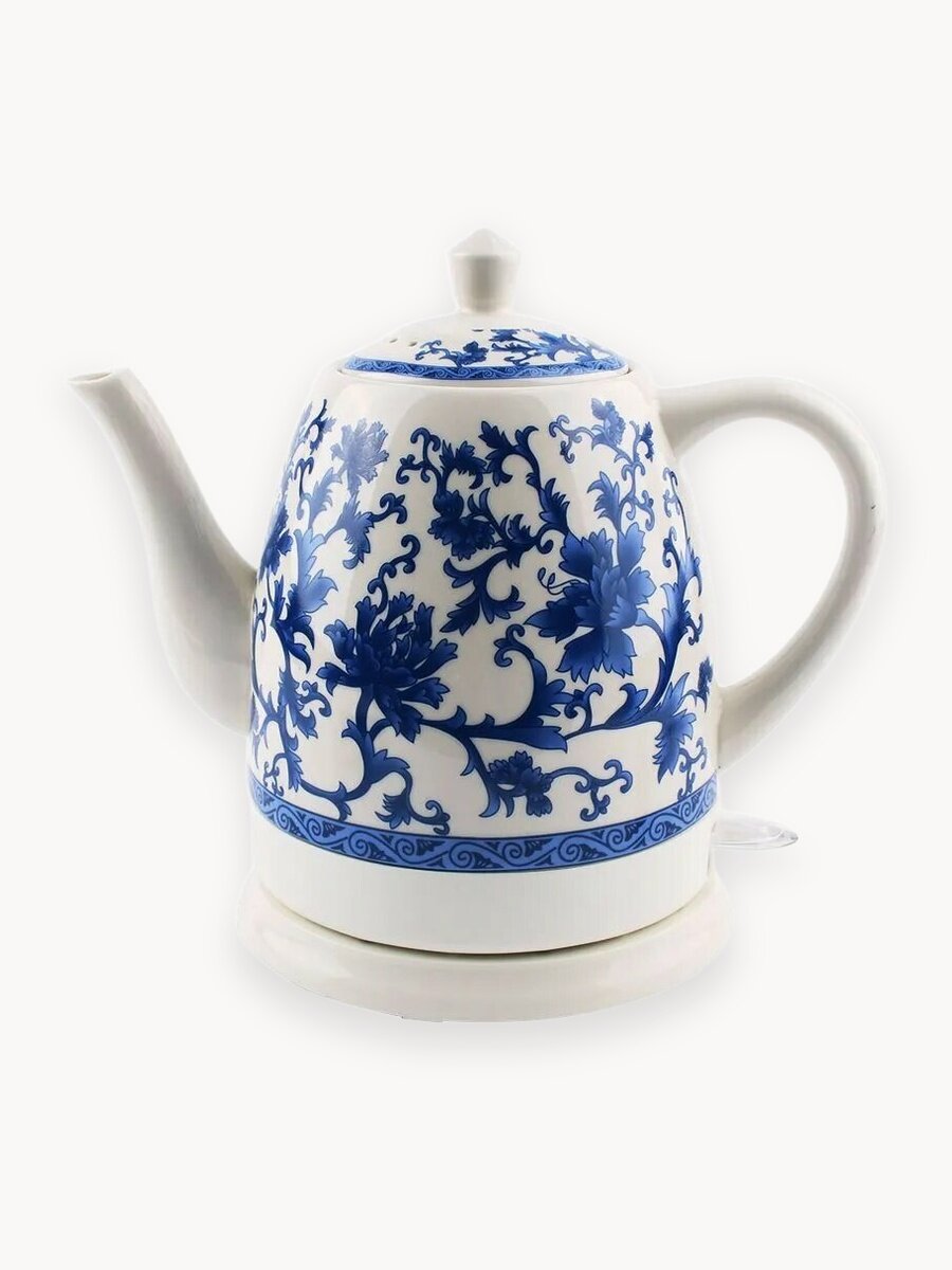 DMWD Электрический чайник xqh887zy, лазурный Керамика 1.5 л Серо-фарфоровая текстура