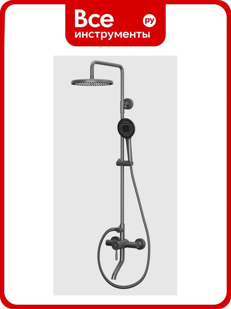 Душевая система с изливом RUSH Melos графит SUS1101-40Grey