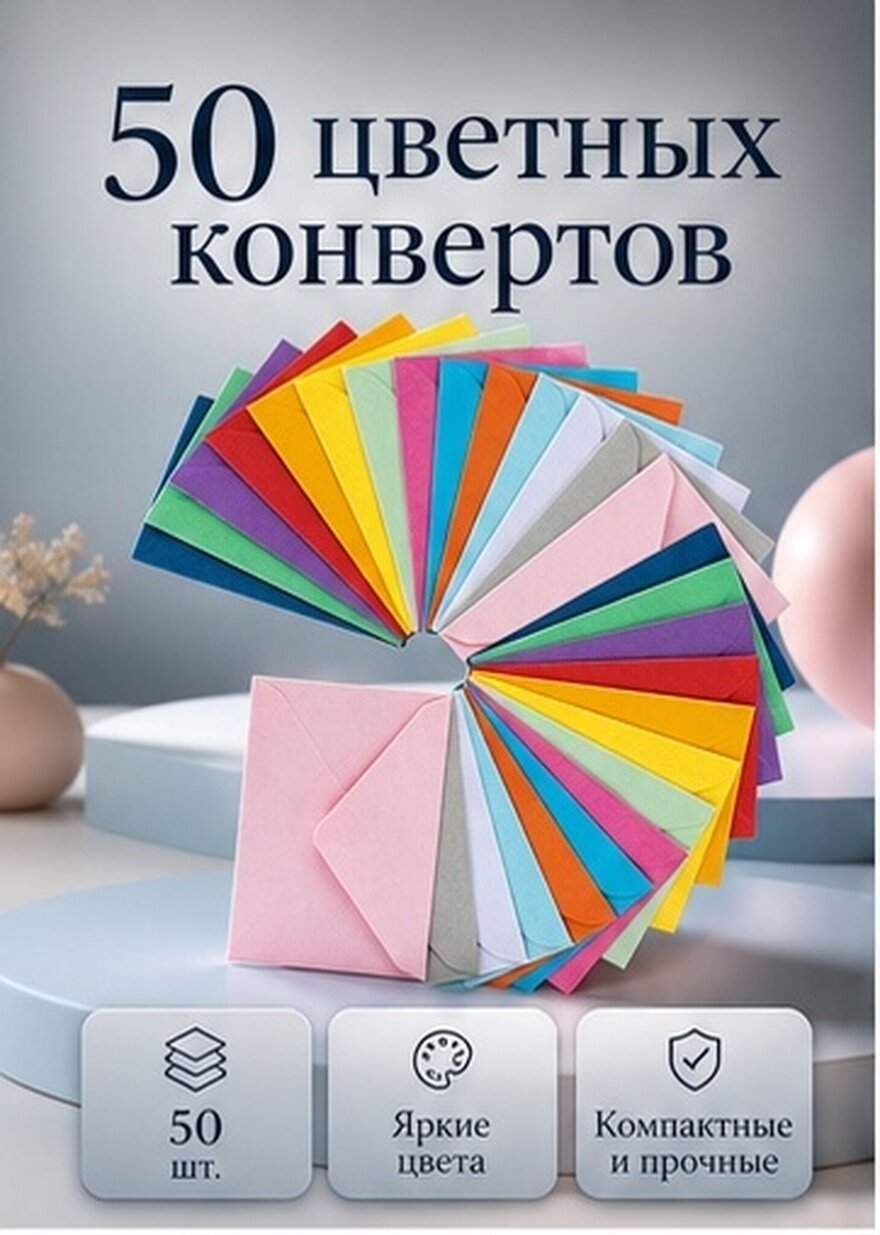 50 Шт Конверты Для Приглашений На Праздник Размер 10.00X7.00X0.10Cm