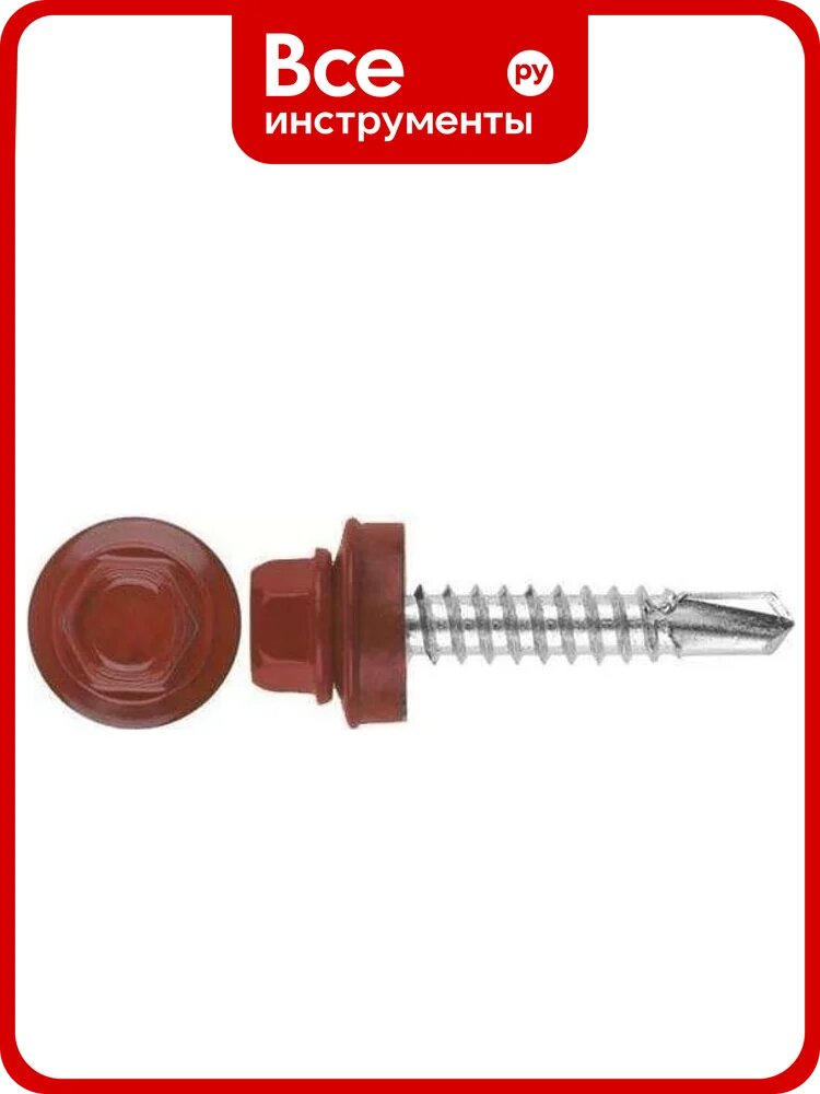 Кровельный саморез креп-комп 4,8x19 RAL3009, оксидно-красный, Kn KENNER, 4500 шт. ск48193009