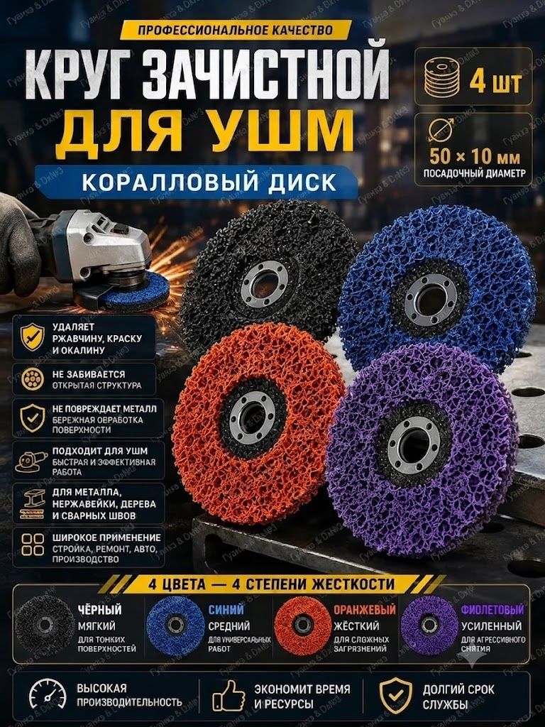 Диск обдирочный по дереву для УШМ (болгарки), рашпильная фреза для быстрой шлифовки и реставрации, посадка 50 мм