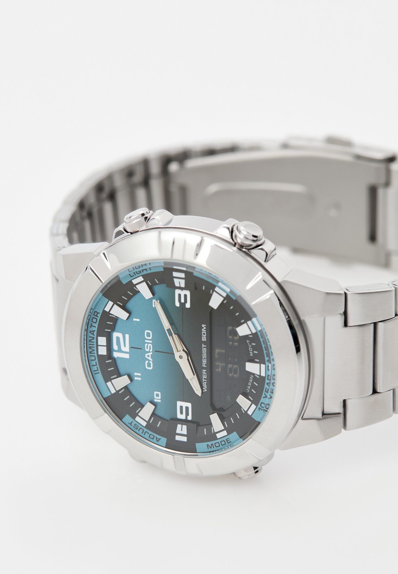 Наручные часы CASIO Collection, серебряный, бирюзовый — фото 1