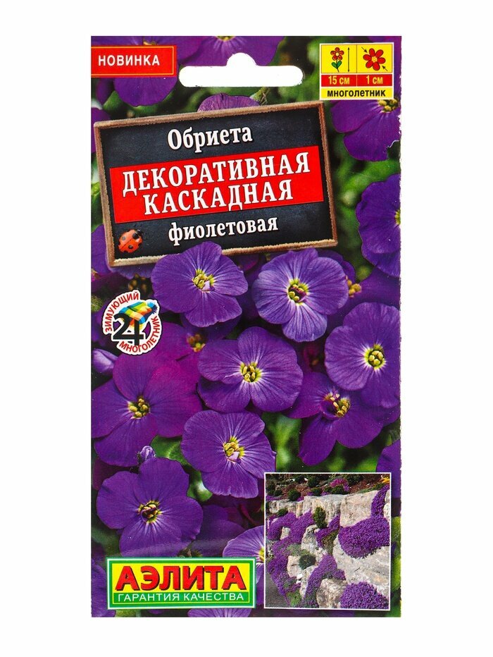 Семена цветов Обриета Декоративная каскадная фиолетовая Мн, Ц/П,0,05 г 10945612