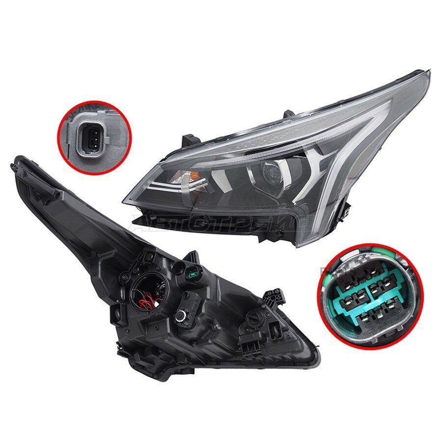 Фара Kia Rio 20-22 / Rio X-Line 20-22 (Слева/ ДХО/ С электрокорректором/ Линза) от официального дистрибьютора, SAT, артикул ST22311R20DL