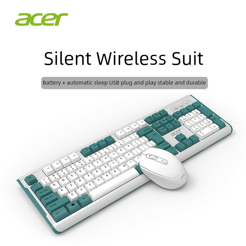 Бесшумный комплект клавиатуры и мыши Acer, проводной, с механическим ощущением, универсальный для настольных