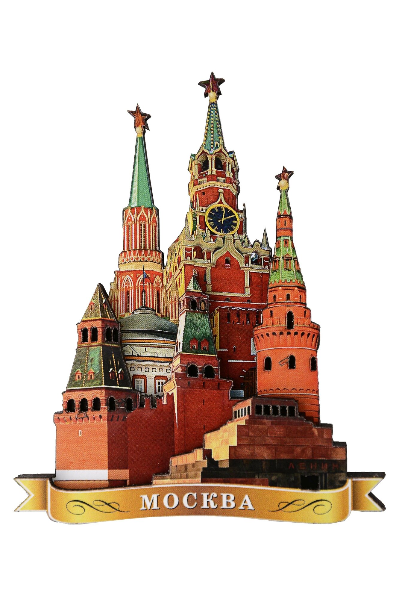 Магнит резной Кремль (дерево) (Москва) (029-2-21KS)