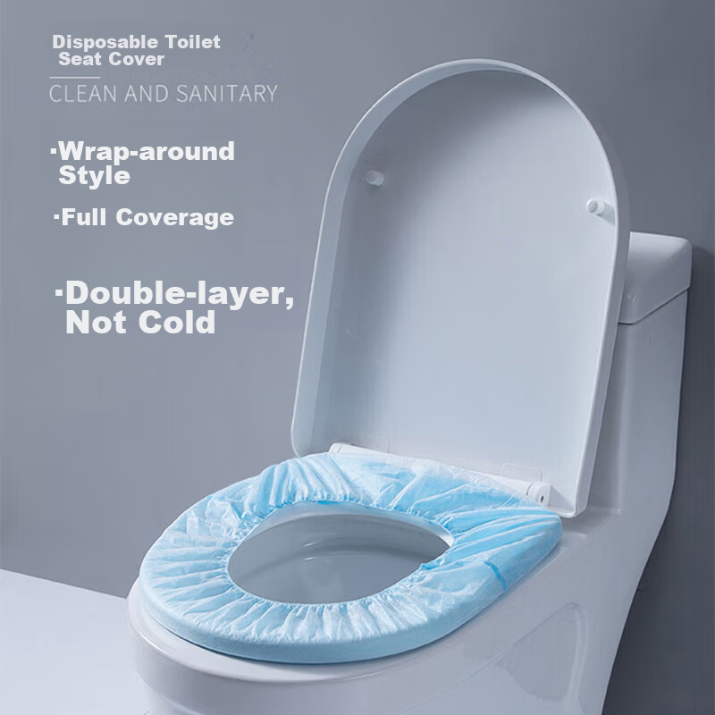 Xinqin Disposable Toilet Seat Covers, Non-Woven Double-Layer Thickened Water-Resistant Toilet Seat Pads, Portable Individual Packaging, 10-Pack