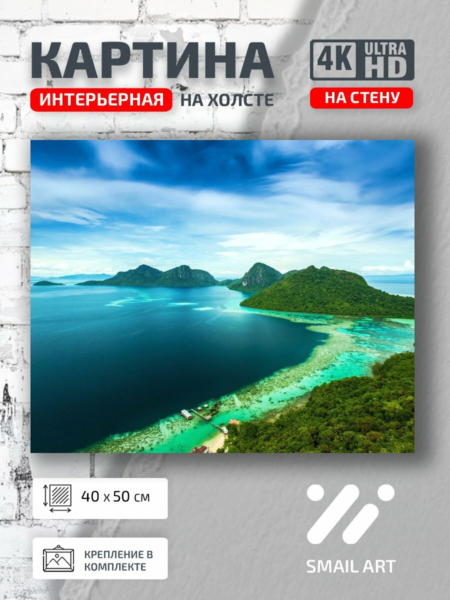 Картина на холсте интерьерная 40 на 50 на стену Горизонт Landscape для кабинета пейзаж
