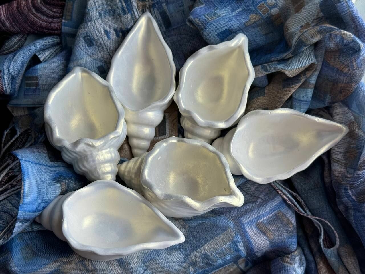 Баночка стакан для свечи 6 шт ракушка подсвечник