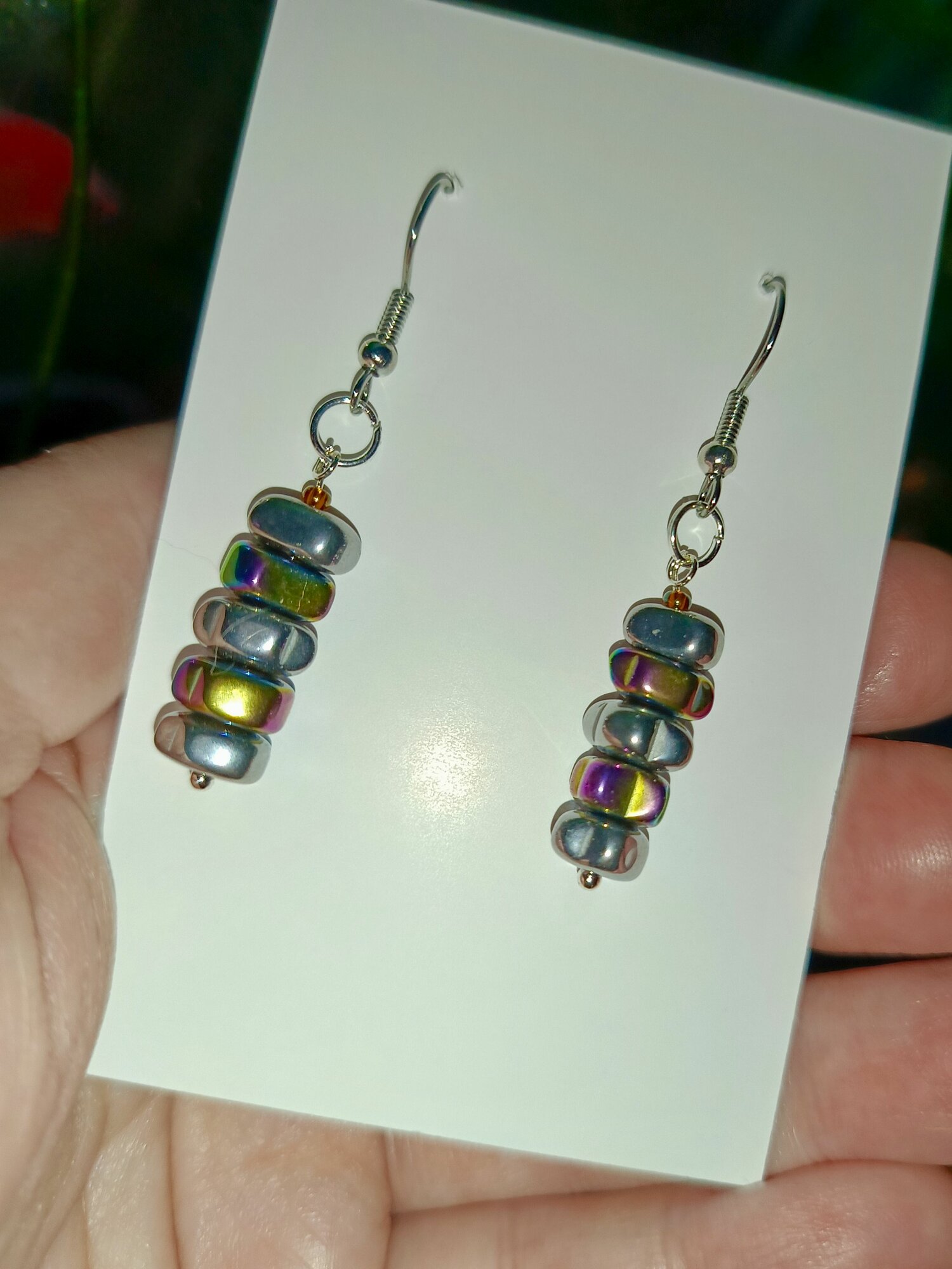 Серьги, гематит