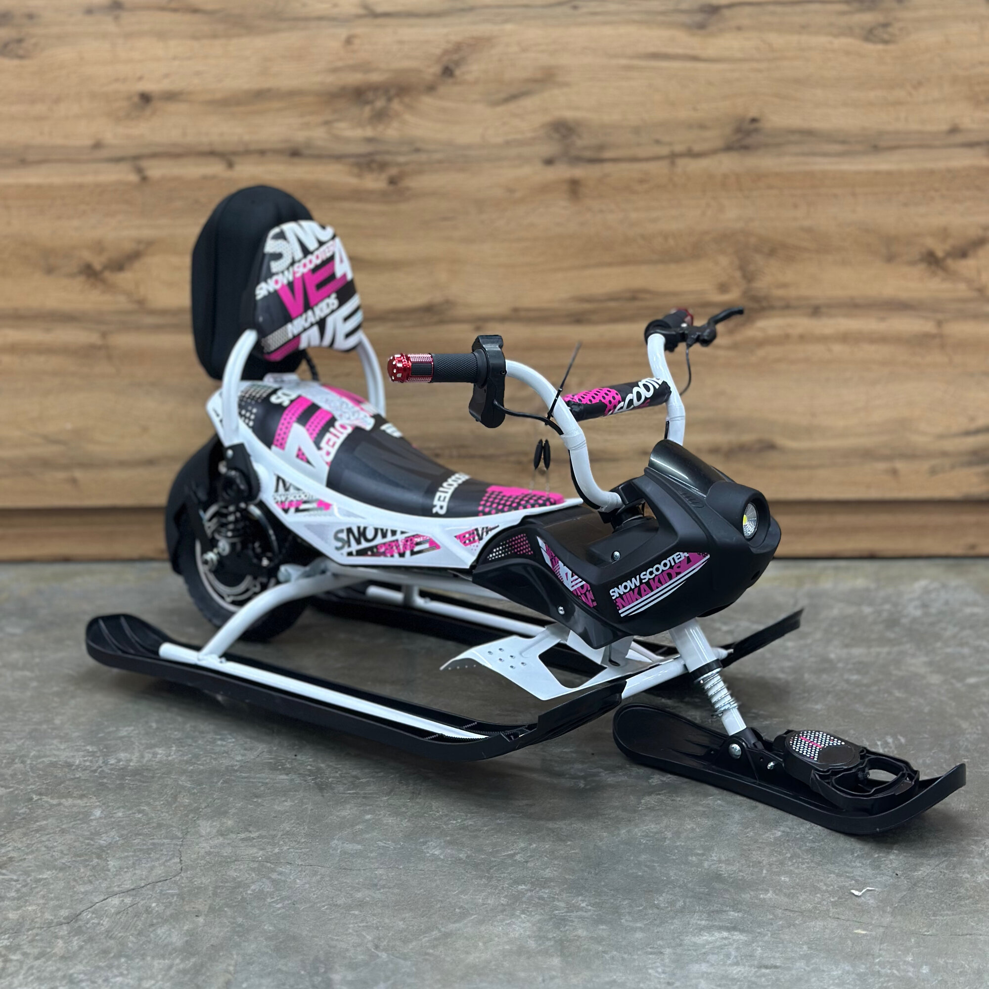 Электроснегокат BREND NIKA KIDS ORIGINAL Snowrazor Moto Plus , мощность 500W, от 7 лет, черно-розовый