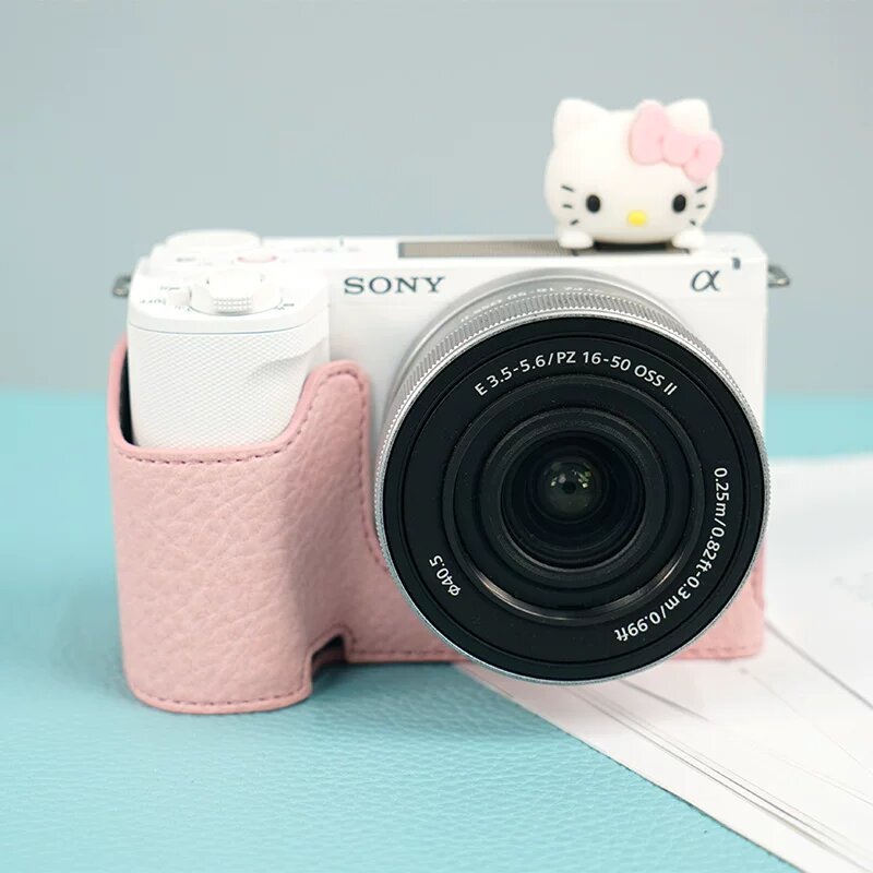 Sony ZV-E10 II Защитное кожаное основание для камеры розовый цвет полная защита для ZV-E10M2