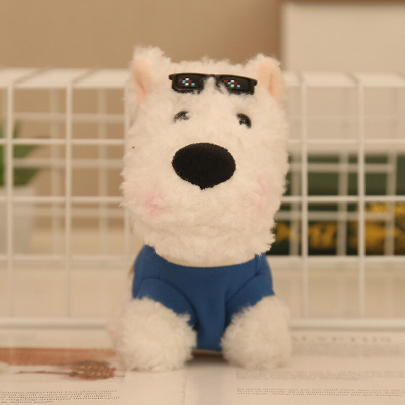 Милая плюшевая игрушка-брелок в виде вест-хайлендской терьерши, наряженная маленькая собачка, брелок-подвеска для сумки.