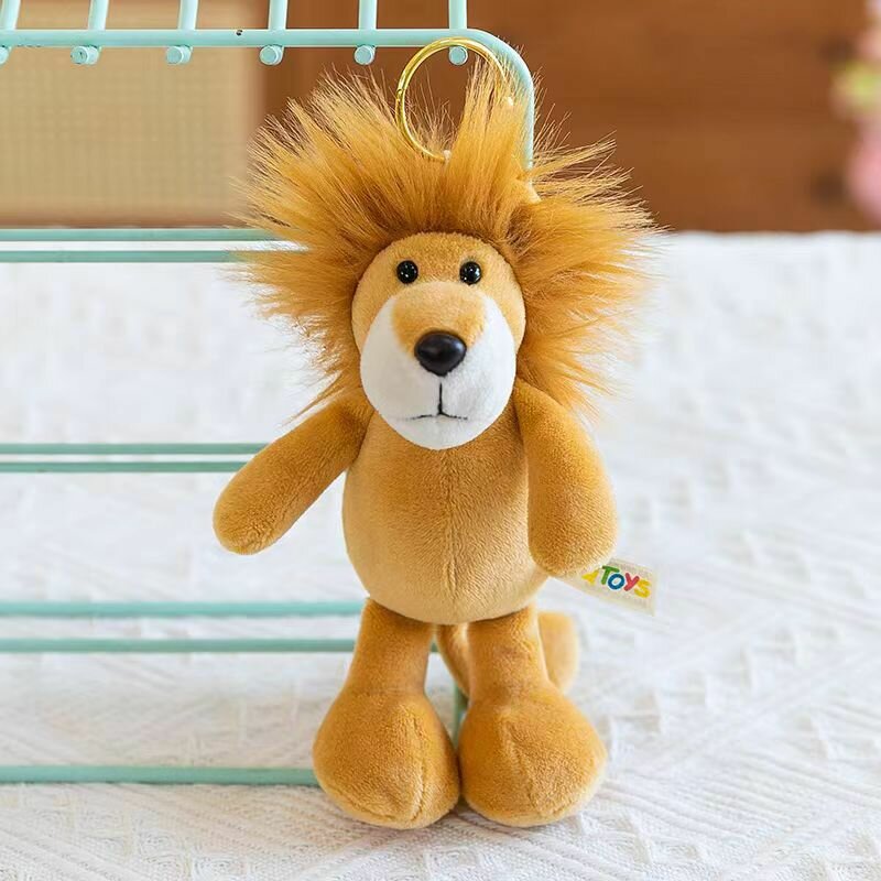 Подвеска-лев из плюша 15 см, детский подарок на день рождения, игрушка-ключевая бусина с темой джунглей