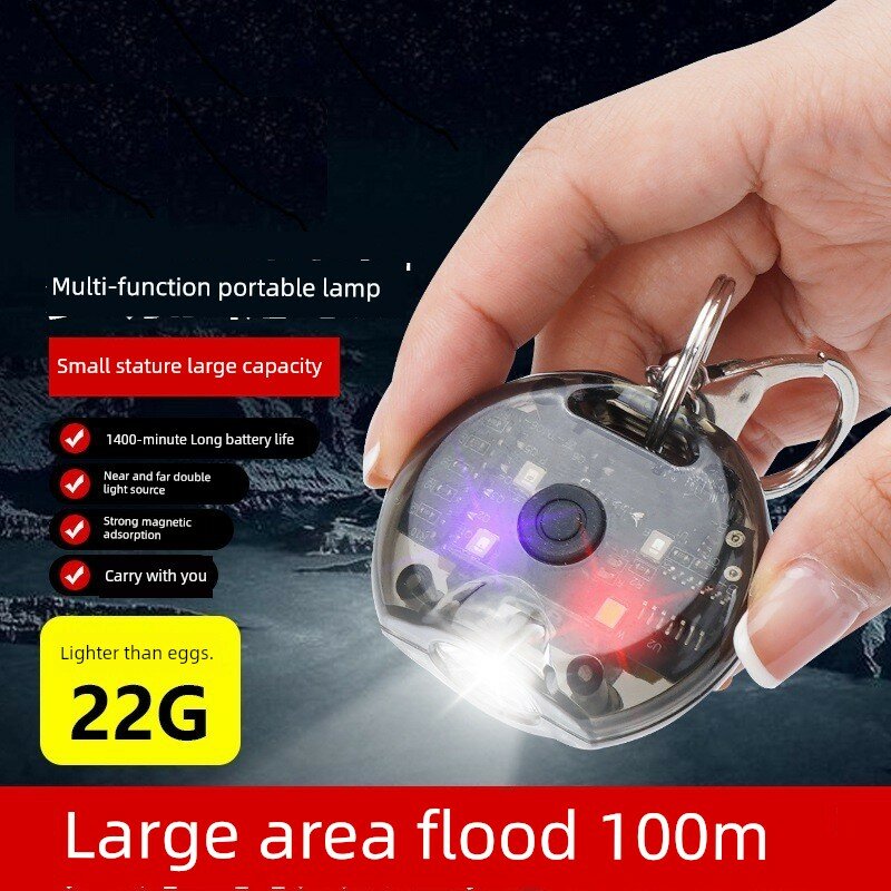 Водонепроницаемый мини-фонарик, яркий свет, перезаряжаемый, многофункциональный уличный фонарик-брелок, фонарик для