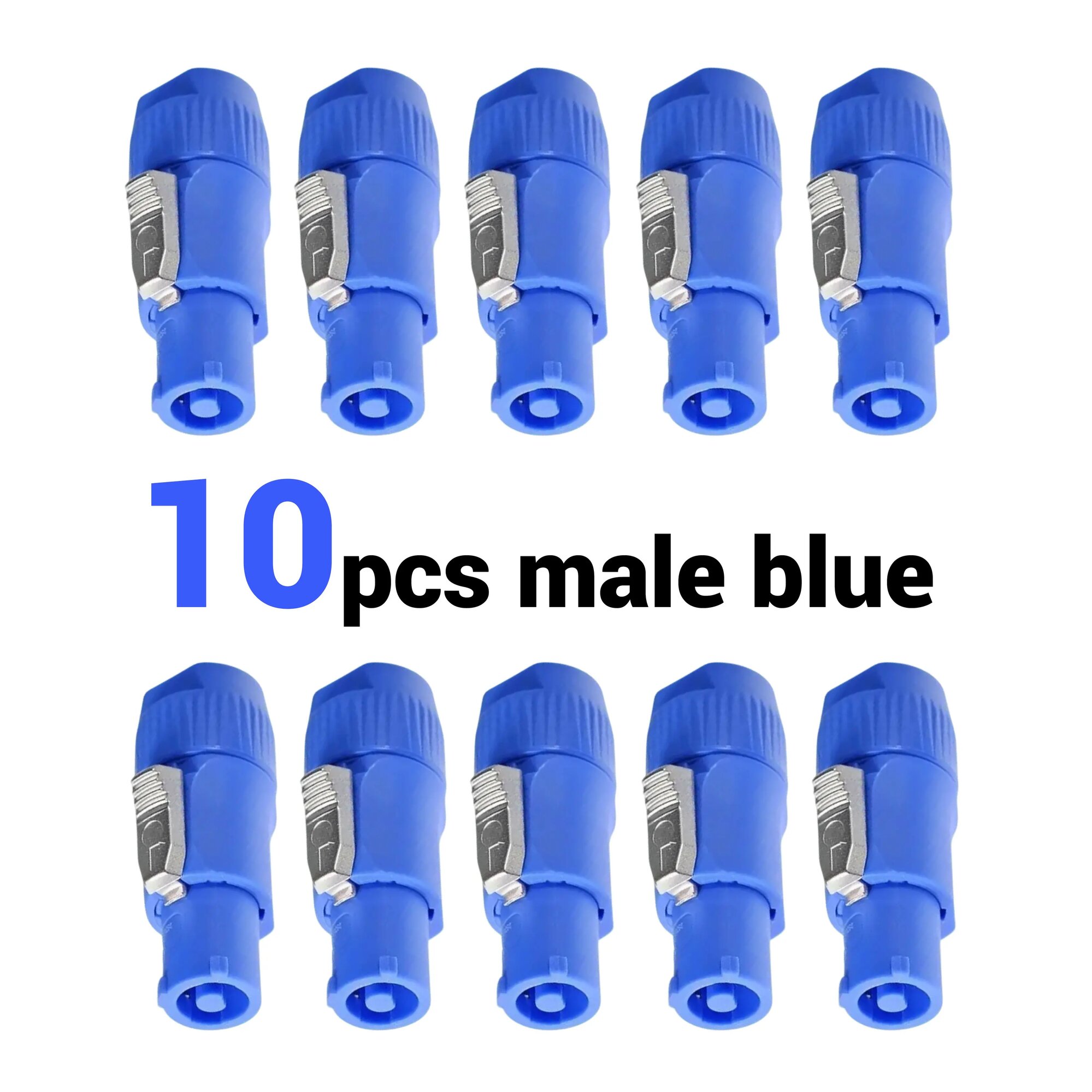 10 шт. Запираемые кабели Powercon, синий, Input Male