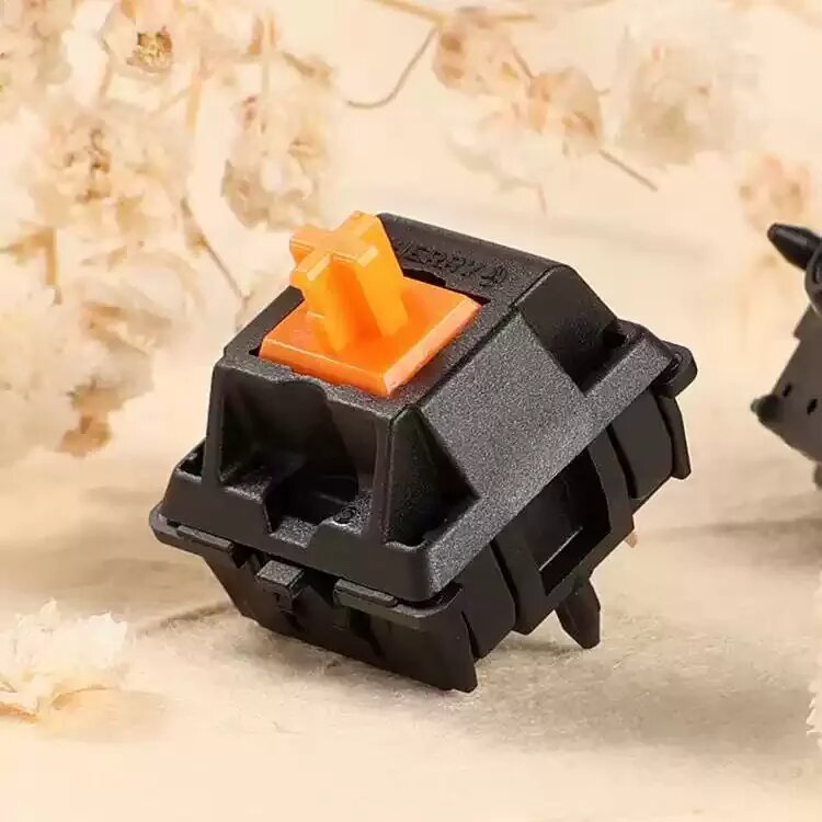 Оригинальный переключатель CHERRY MX2A Orange MX, черный корпус, 5-контактный линейный механический переключатель клавиатуры, 55gf, заводской смаженный золотой контакт