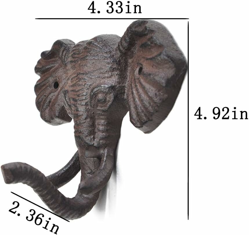 Чугунный крючок с головой слона