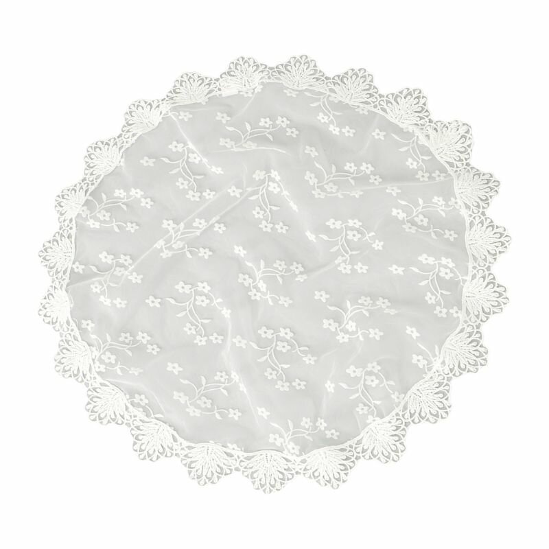 Кружевная круглая вуаль из полиэстера-белый