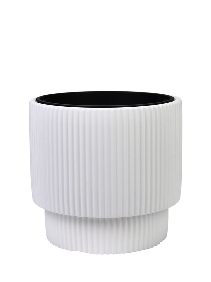 Кашпо вставкой 40 л d 39см h37см белый стрип 10970975