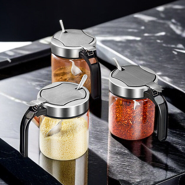 Коробка для приправ с ложкой банка для приправ соляная банка 304 крышка из нержавеющей стали кухонная бытовая