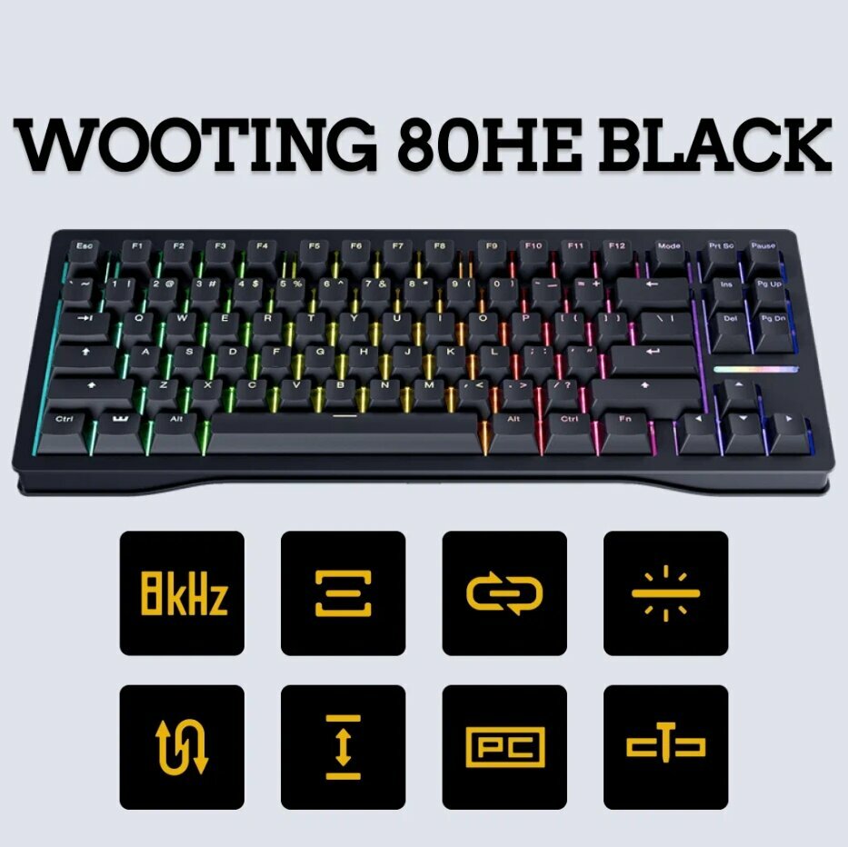 Игровая клавиатура Wooting 80 HE ( английская раскладка) USA, true 8kHz polling, Lekker V2