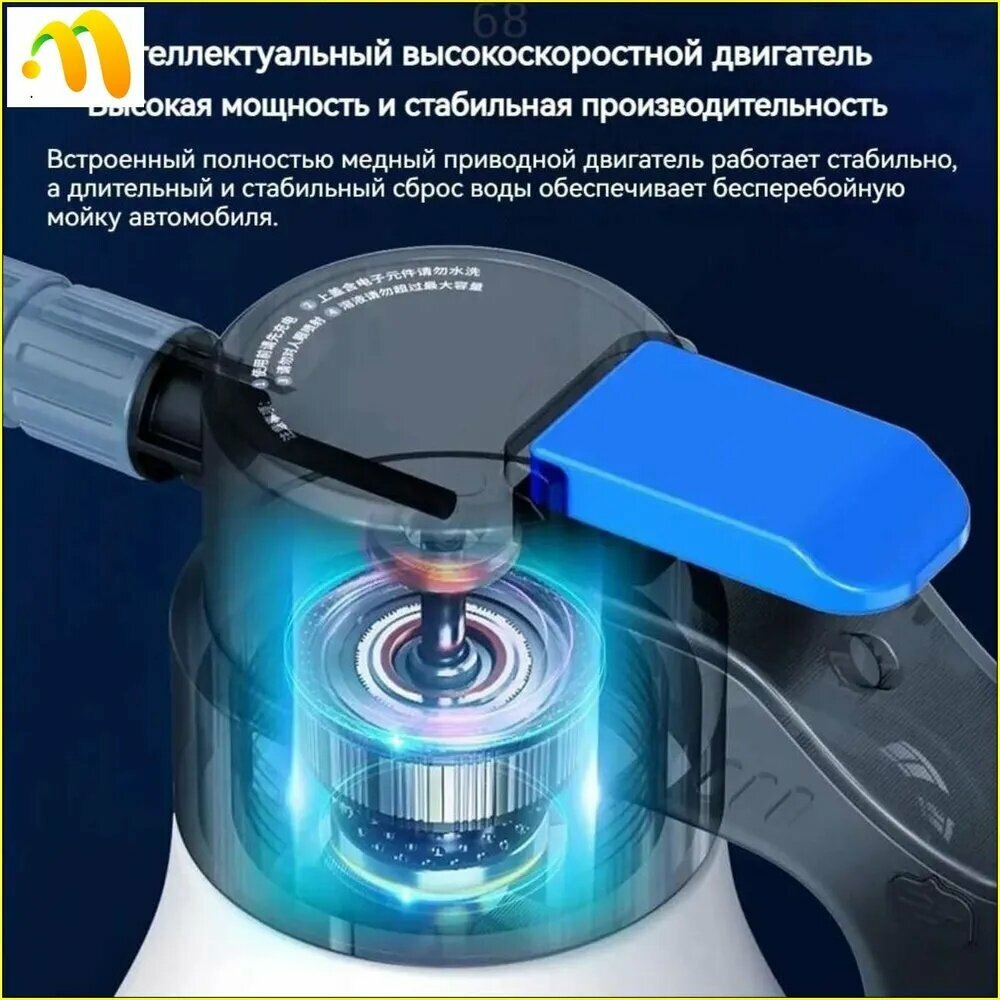 Аккумуляторный пеногенератор R939, пенообразователь 1, 5 литра, садовый опрыскиватель