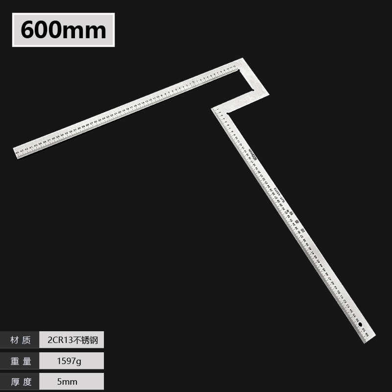 Нержавеющая сталь фланцевая линейка угловой ступицы линейка угловой шкалы 600mm