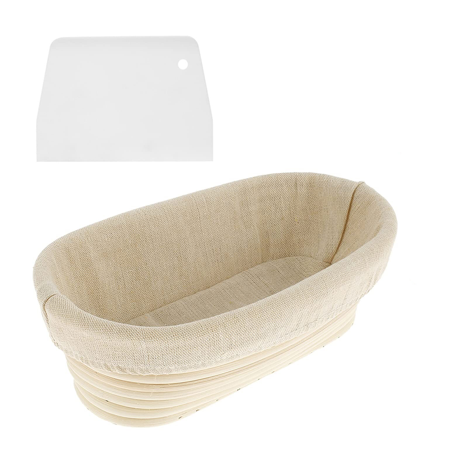 Хлебная корзина, плетеная из ротанга, ручной работы, с фланелью и скребком, овальной формы