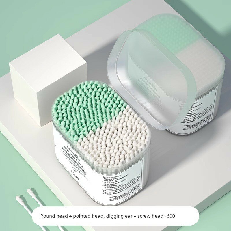 Ватные палочки для чистки ушей, одноразовые двухсторонние черные детские инструменты для чистки ушей, стерильные