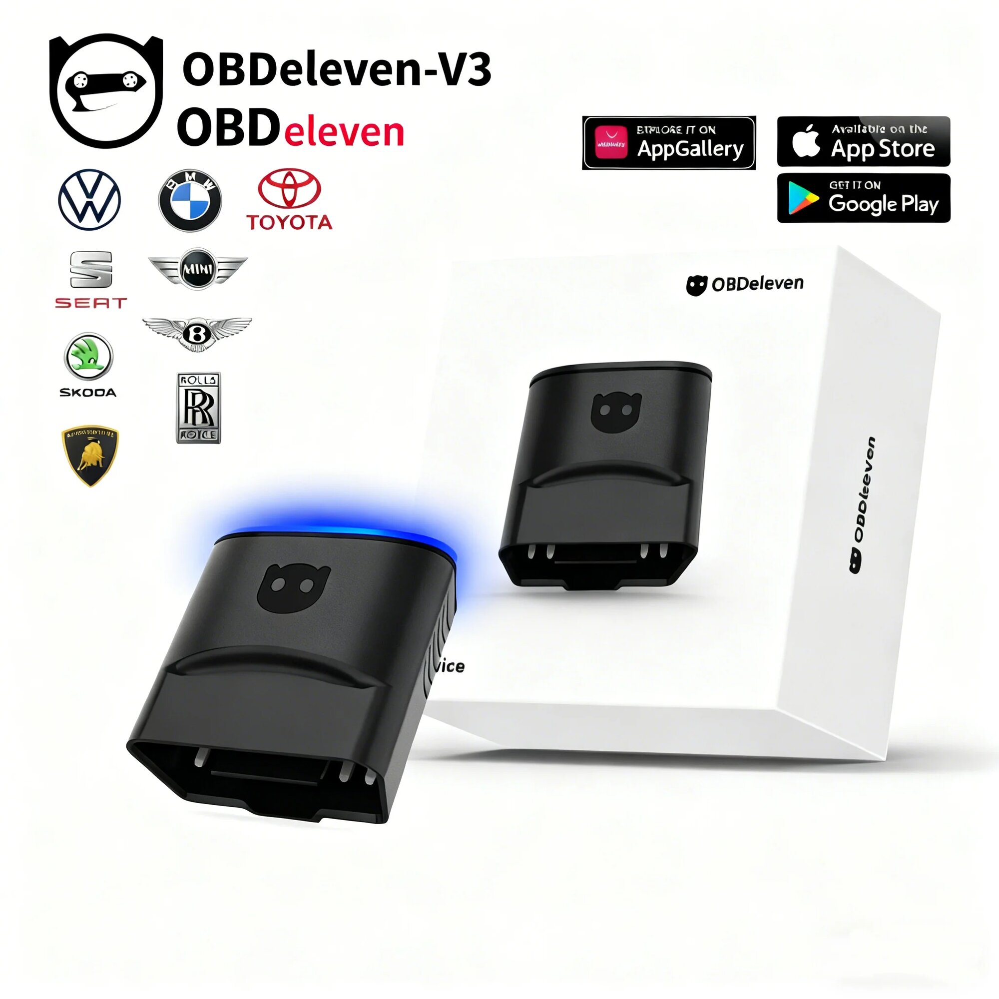 Диагностический Сканер OBDeleven 3 OBD11 V3 Для 3 Устройств: Быстрое Сканирование И Удаление Ошибок, Совместим С VW/Audi/Ford