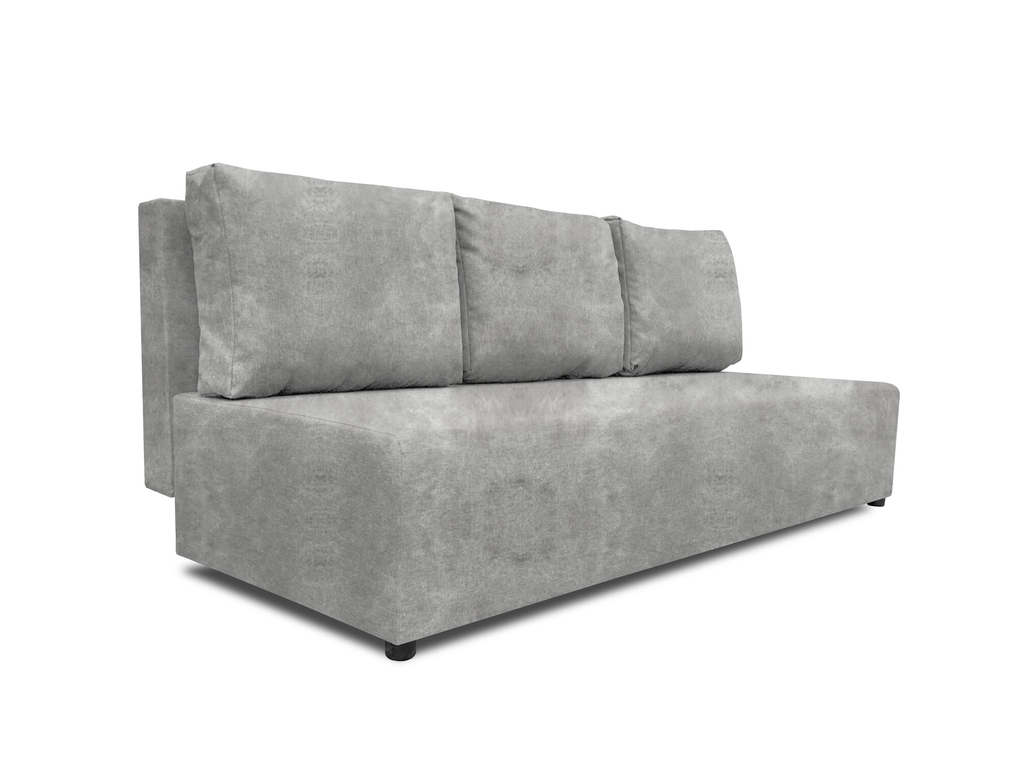 Прямой диван, "Алиса 2" DAKOTA ASH, еврокнижка, велюр, серый, с ящиком для белья.